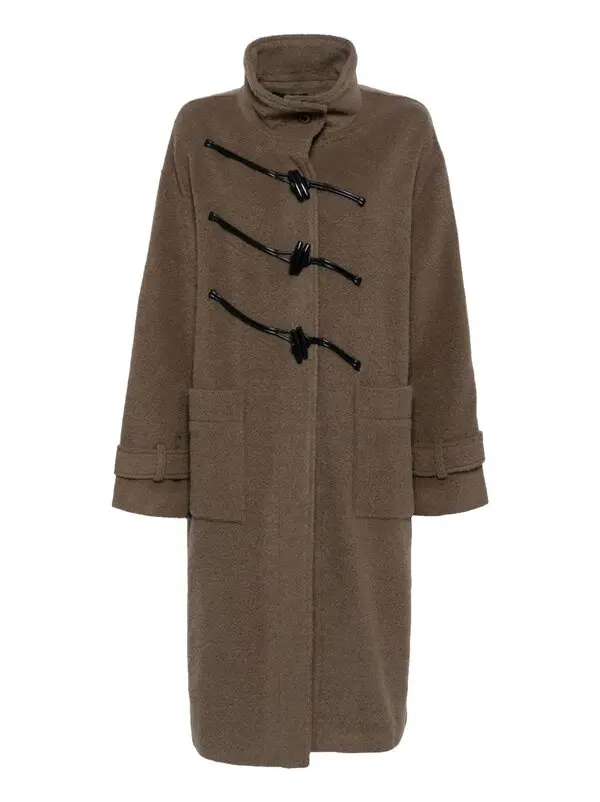 TOUT A COUP High-neck Duffle Coat - Brown