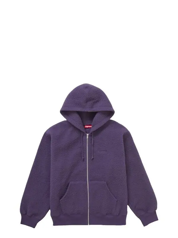 Supreme Pilled Zip Up Hooded Sweatshirt - Dusty Purple