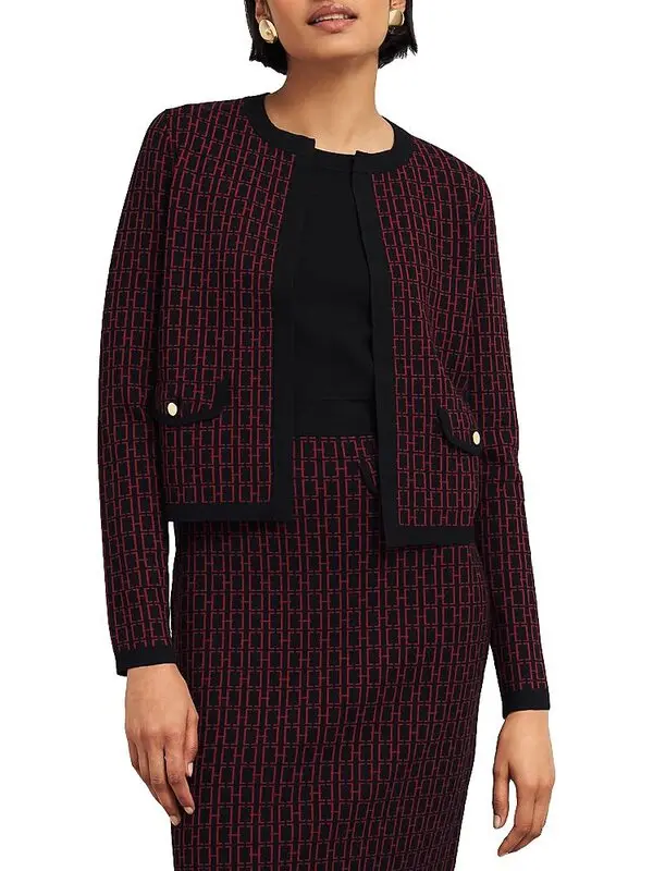 HOBBS LONDON Knitted Jacket - Black Rhubarb
