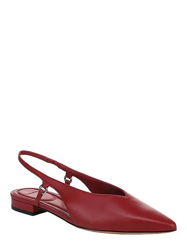 Vince Ines Slingback Flats - Pomegranate Red Leather