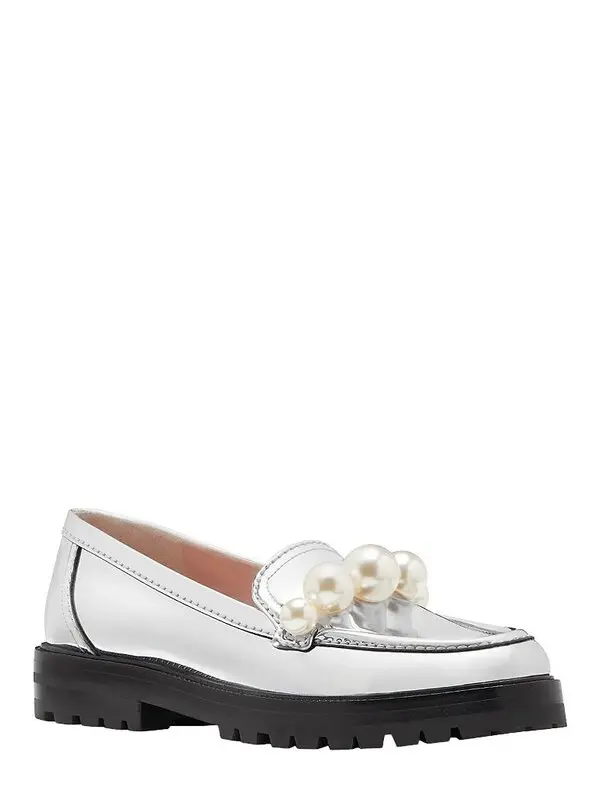 Kate Spade New York Posh Embellished Loafer Flats - Silver