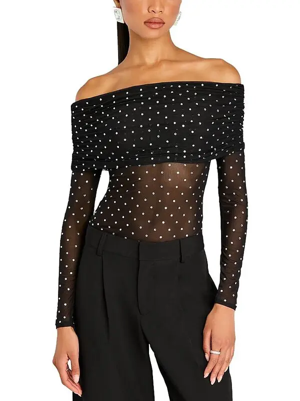 Retrofete Oriana Mesh Top - Black Silver