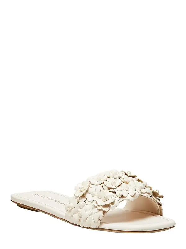 STUART WEITZMAN Meadow Flat Slides - Seashell