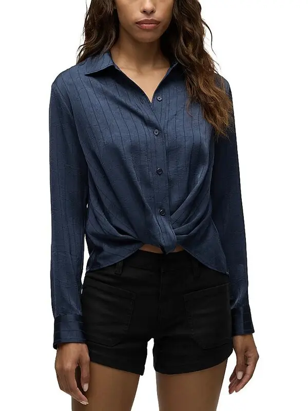 Hudson Jeans Knotted Shirt - Navy