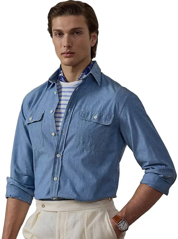 Ralph Lauren Washed Chambray Shirt - Medium Bermuda Wash