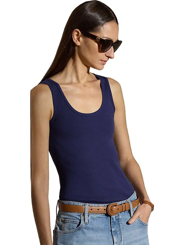 Ralph Lauren Ellis Rib-knit Tank Top - Lux Navy