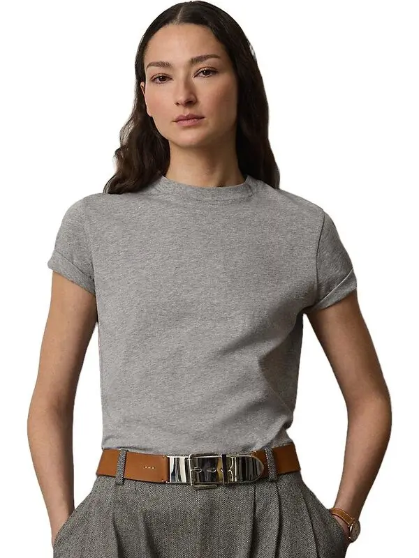 Ralph Lauren Hallie Cotton Jersey Tee - Pearl Grey Melange