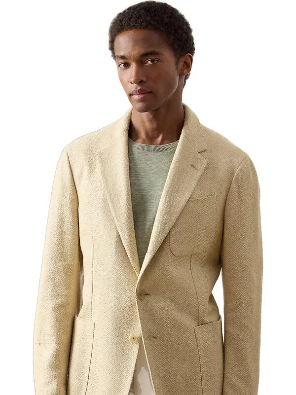 Ralph Lauren Hadley Hand-tailored Herringbone Jacket - Sand