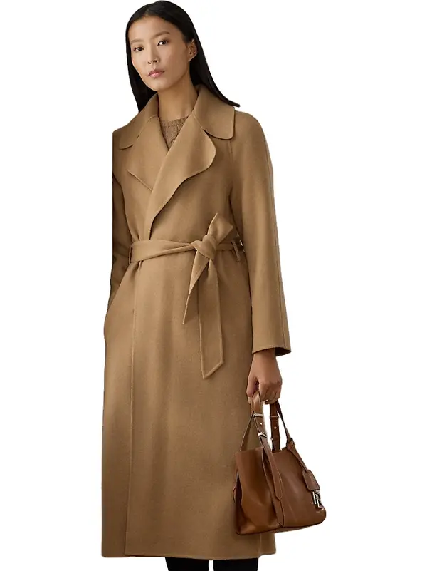 Ralph Lauren Leonarda Cashmere Wrap Coat - Camel