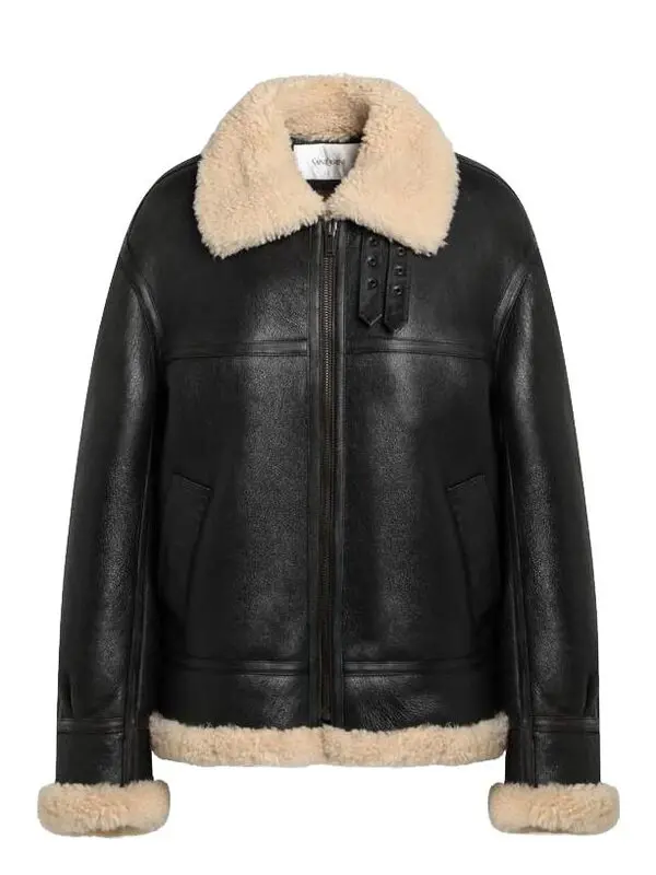 Saint Laurent Shearling Jacket - Black