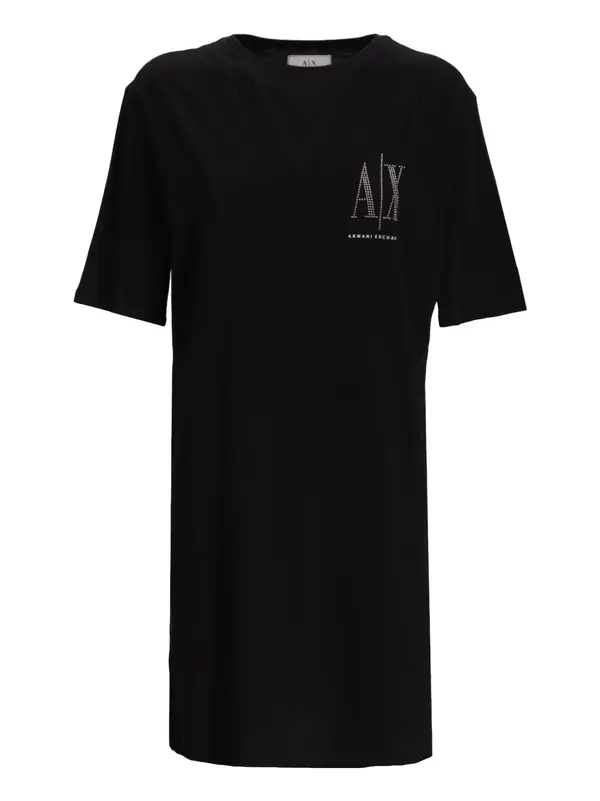 Armani Exchange Logo-print T-shirt Dress - Black