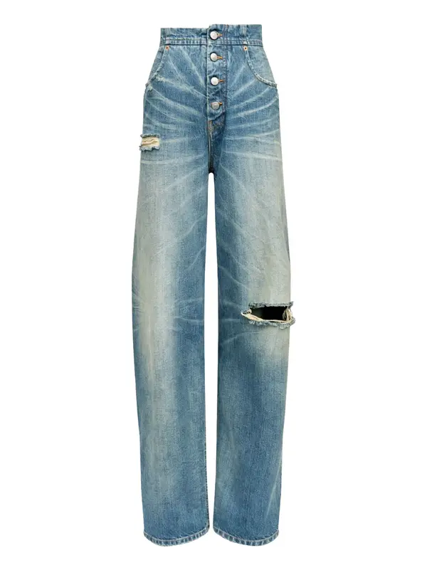 MAISON MARGIELA Distressed Straight Jeans - Blue