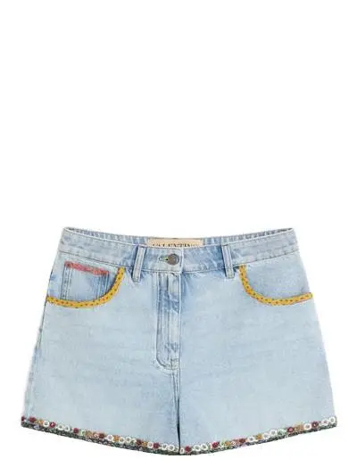 ValentinoGaravani Embroidered Shorts - Denim