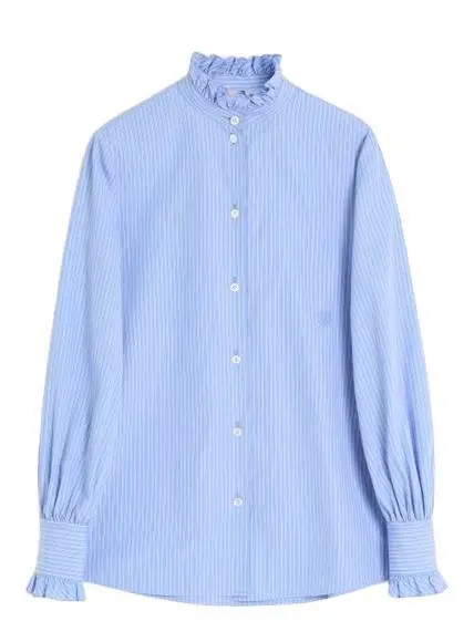 Valentino Garavani Classic Striped Poplin Shirt - Iris Liliac
