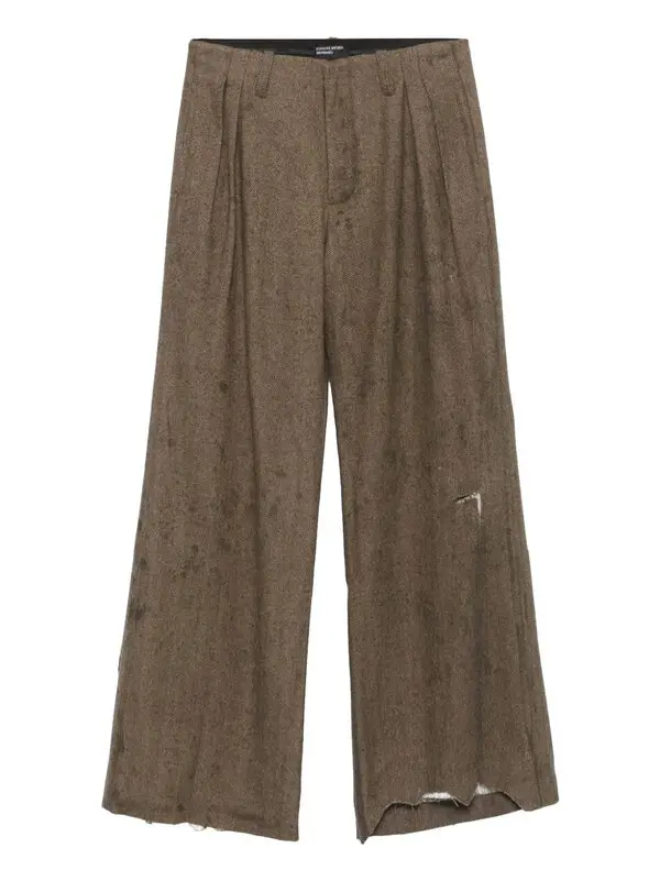 Enfants Riches Déprimés Oil-stained Wide-leg Trousers - Brown