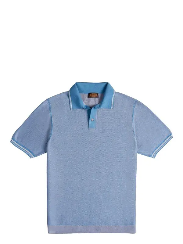 TOD'S Silk Polo Shirt - Blue