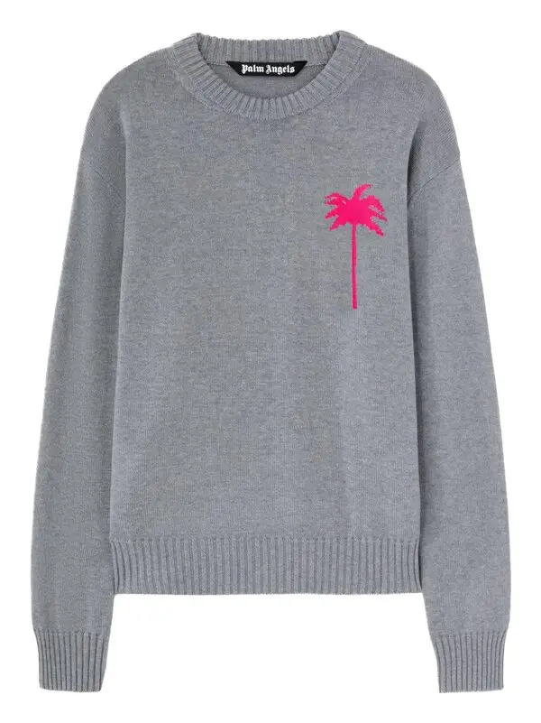 Palm Angels Knit Palm Jumper - Grey