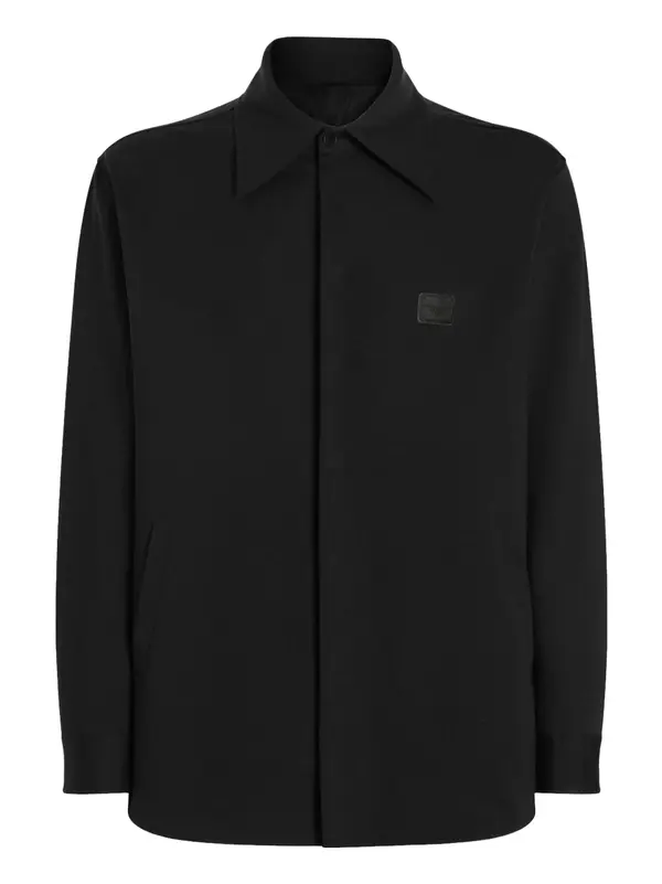 Dolce & Gabbana Logo-plaque Shirt Jacket - Black