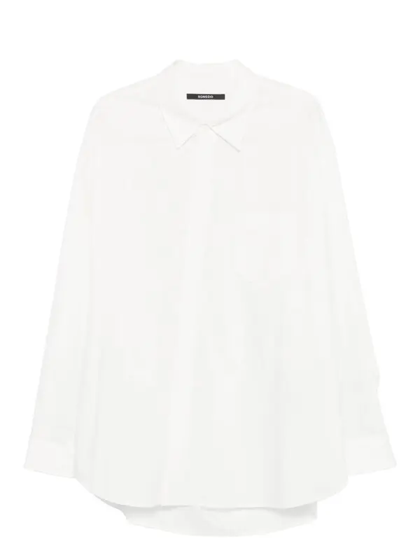 SONGZIO Asymmetric Draped Shirt - White