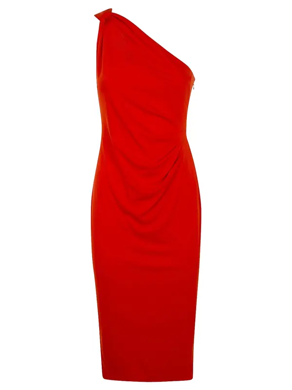 Ralph Lauren One-shoulder Midi Dress - Orange