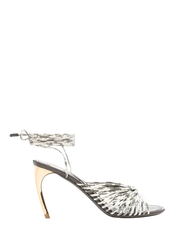 FERRAGAMO 95mm Leather Sandals - Grey