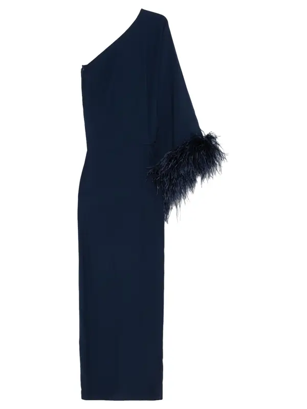TALLER MARMO Feathered Eternity Maxi Dress - Blue