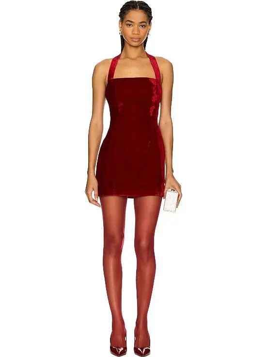 LOVERS AND FRIENDS Vivica Velvet Mini Dress - Red