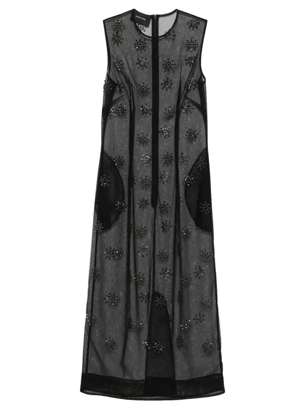 Simone Rocha Crystal Embellished Midi Dress - Black