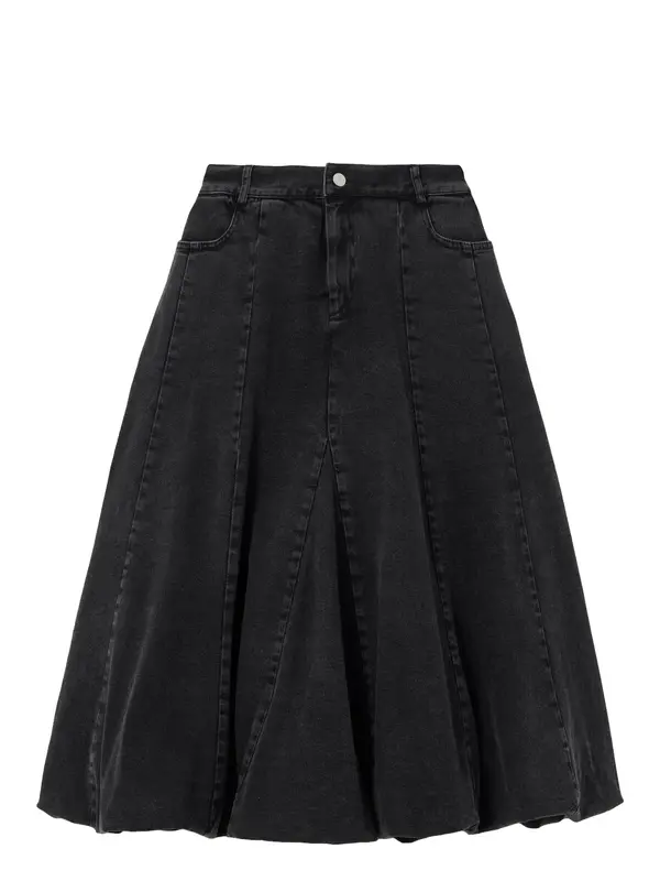 Sea Elle Paneled Midi Skirt - Black