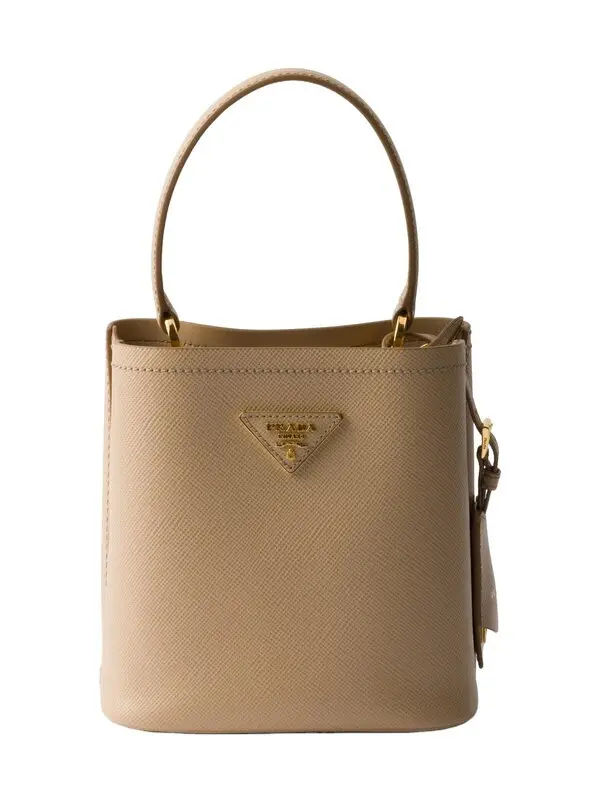 Prada Panier Mini Saffiano Leather Bag - Neutral