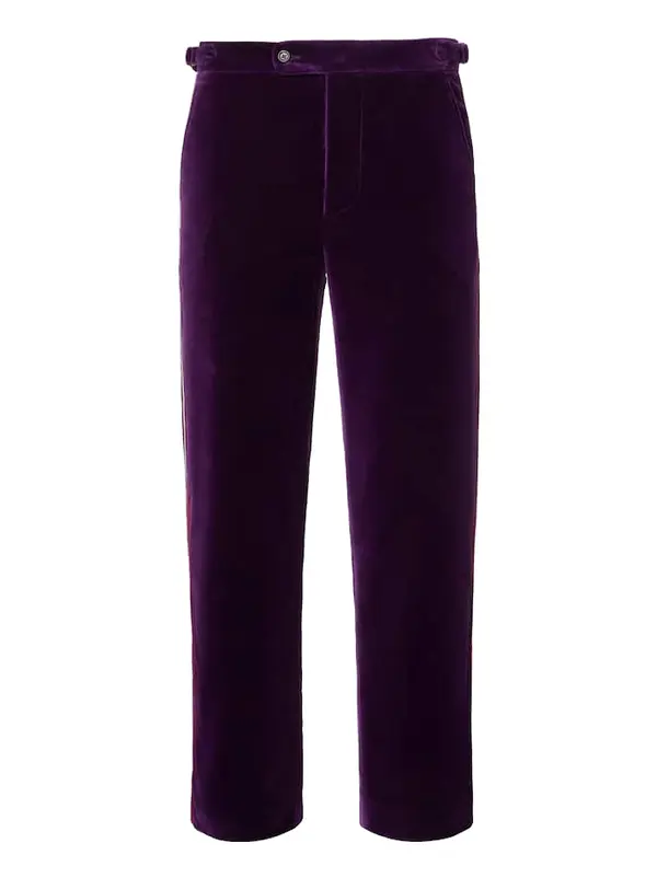 BODE Showcase Cotton Velvet Trousers - Purple