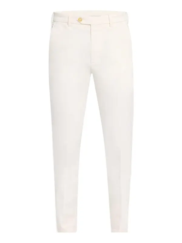 Canali Straight Flat-front Trousers - White