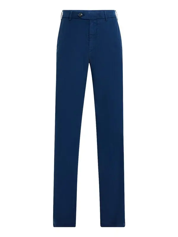 Canali Straight Flat-front Trousers - Blue