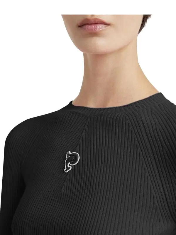 Emilio Pucci Fine Wool-lycra Vanise Rib Long-sleeve Top - Nero