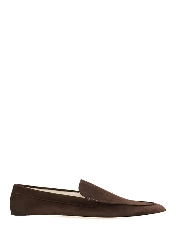 Brunello Cucinelli Venetian Suede Slip-ons - Dark Brown