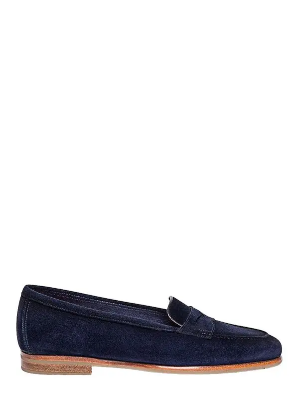 Santoni Carla Suede Loafer - Navy