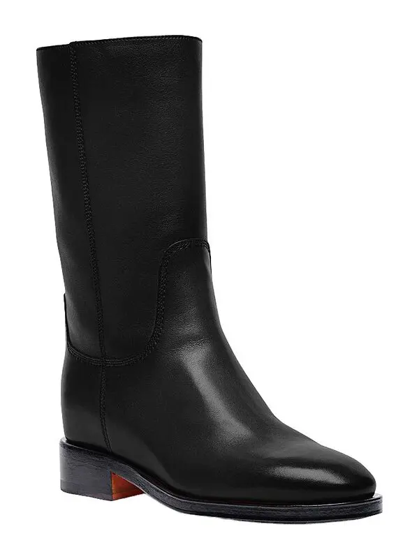 Santoni Leather Boots - Black