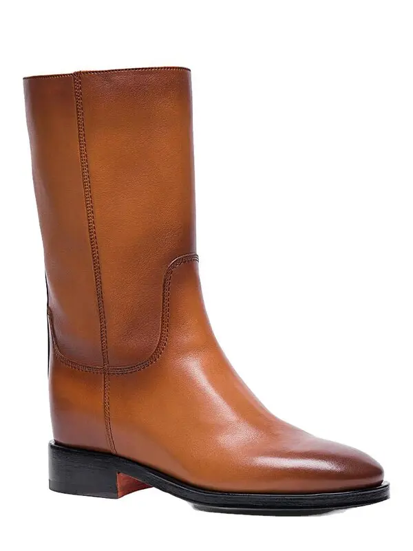 Santoni Leather Boots - Medium Brown