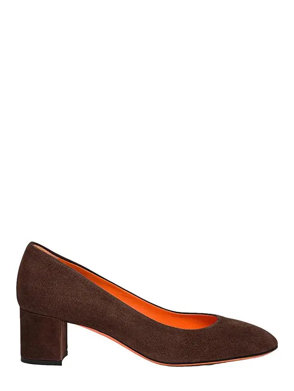 Santoni Suede Low-heel Pump - Brown