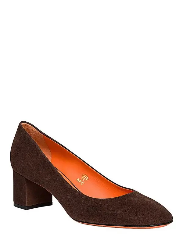 Santoni Suede Low-heel Pump - Brown