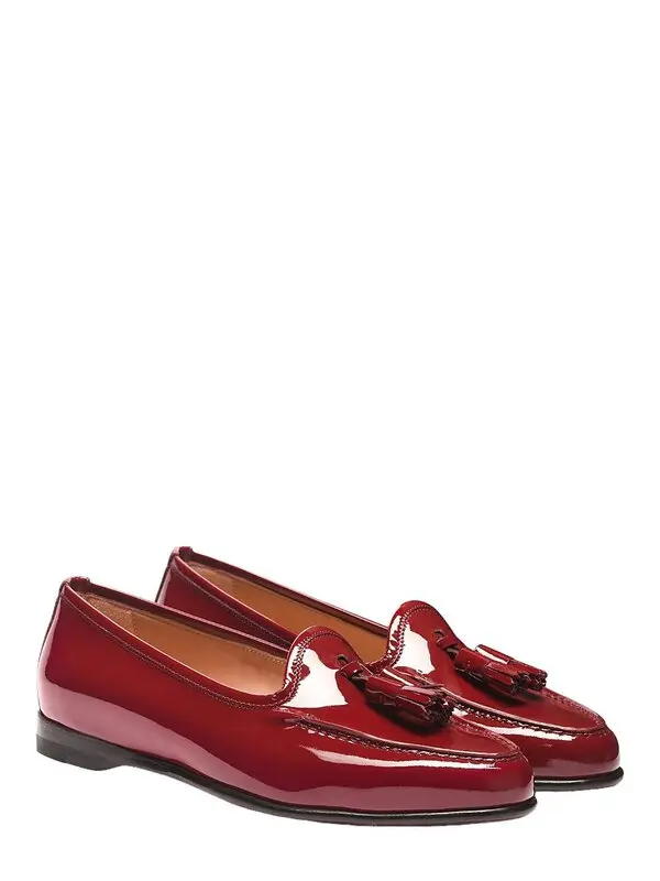 Santoni Andrea Patent Tassel Loafer - Red Patent