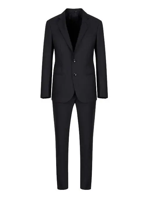 Giorgio Armani Soho Line Single-breasted Suit In Wool And Cashmere - Navy