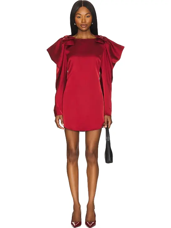 STONE COLD FOX X Mila Mini Dress - Dark Red