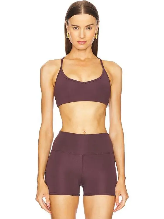 WELLBEING + BEINGWELL Willa Sports Bra In Wine - Raisin