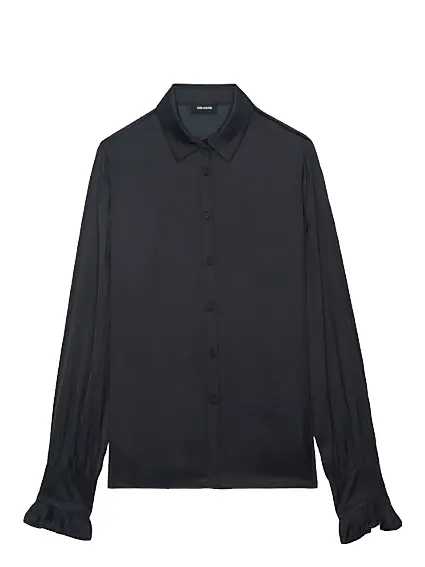Zadig&Voltaire Wing-embellished Satin Shirt - Black