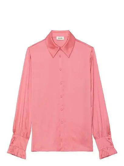 Zadig&Voltaire Wing-embellished Satin Shirt - Tea Rose