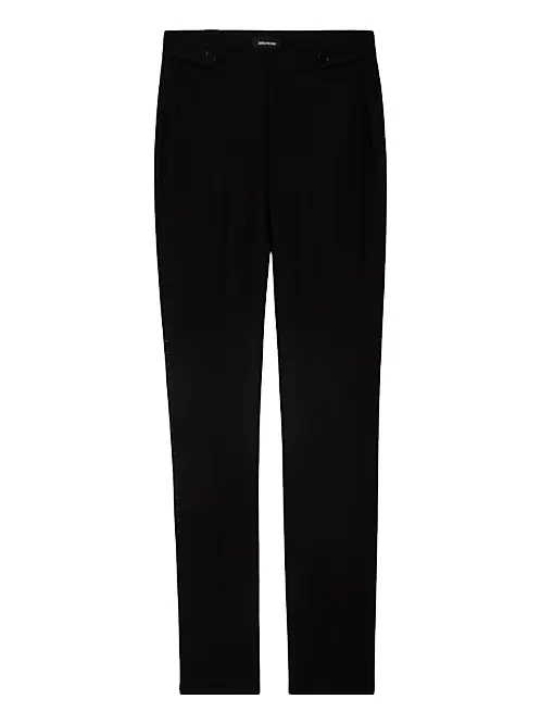 Zadig&Voltaire Rhinestone-embellished Straight-leg Trousers - Black