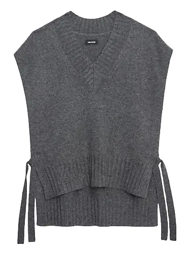 Zadig&Voltaire Maddy Sleeveless Cashmere Jumper - Anthracite
