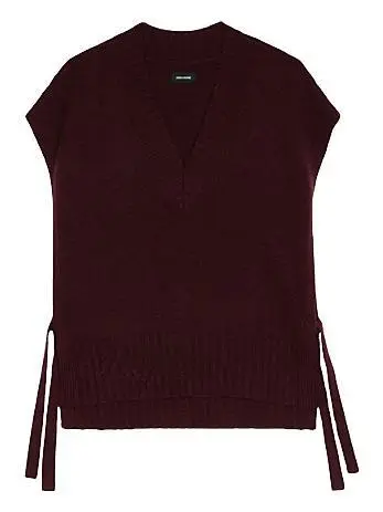 Zadig&Voltaire Maddy Sleeveless Cashmere Jumper - Burgundy