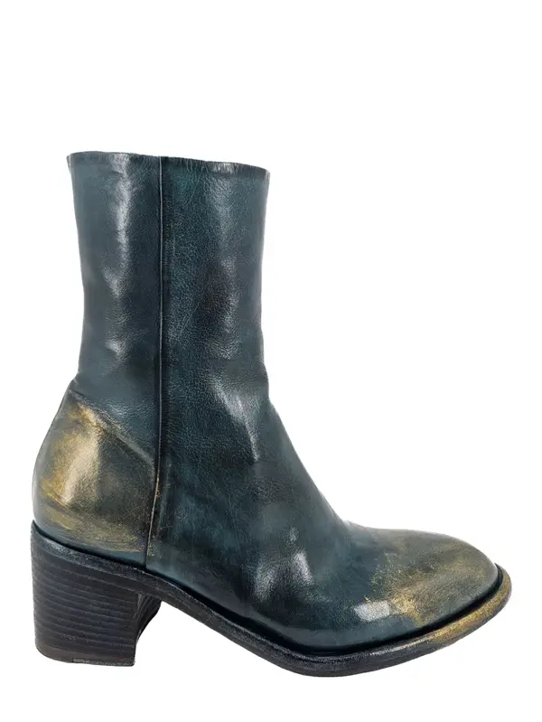 MADISON.MAISON Leather Ankle Boots - Blue